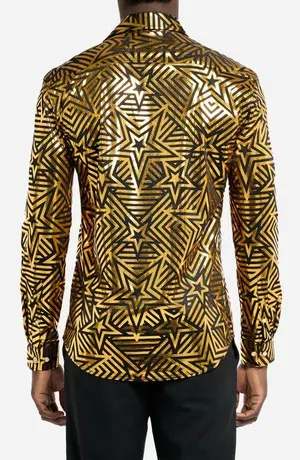 Opposuits Golden Geo Star Modern Tailored Fit Button-up Shirt