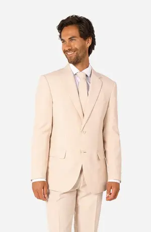 Opposuits Dandy Sandy Slim Fit Two-piece Suit & Tie Set - Beige