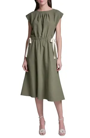 Bcbgmaxazria Tie Crepe Midi Dress