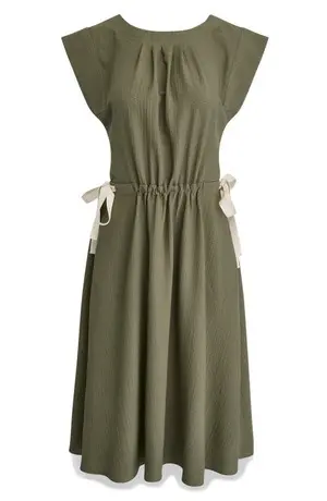 Bcbgmaxazria Tie Crepe Midi Dress