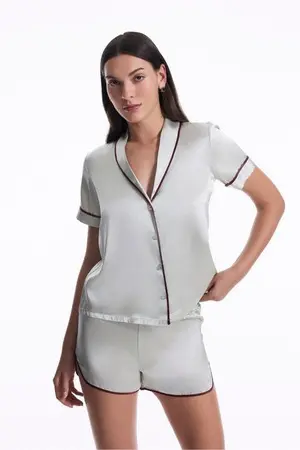 HOUSE OF SILK Silk Short Pyjama Suit - Mint