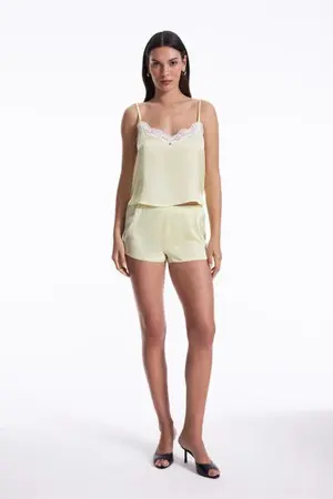 HOUSE OF SILK House Of Silk Camisole And Shorts Set With Lace Detail