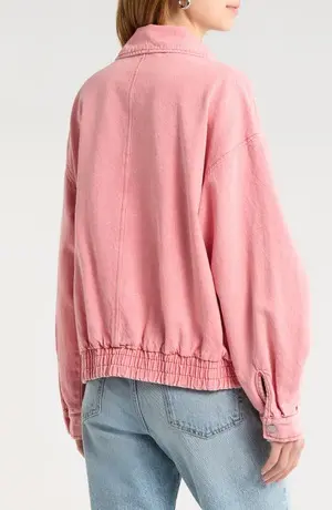 Avec Les Filles Denim Bomber Jacket - Sunset
