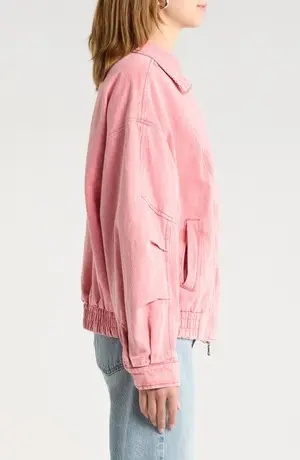 Avec Les Filles Denim Bomber Jacket - Sunset