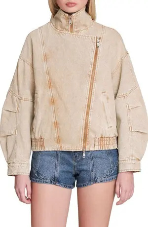 Avec Les Filles Denim Bomber Jacket
