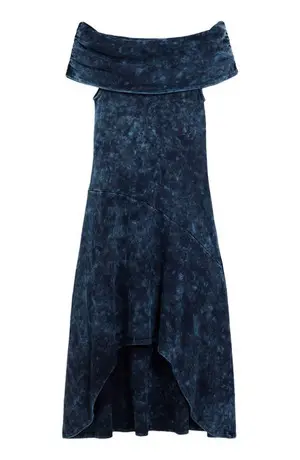 Desigual Off-the-shoulder High-low Knit Dress