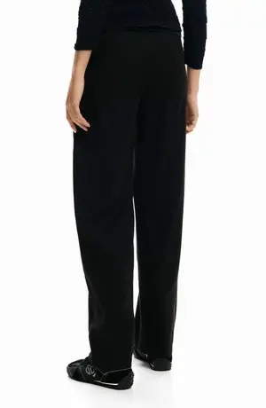 Desigual High-waisted Straight Leg Trousers