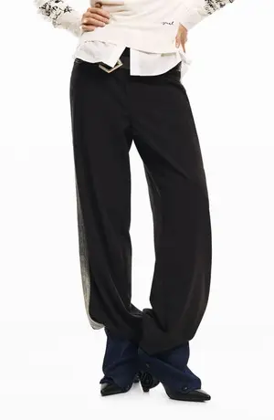Desigual Wide-leg Pants - Black