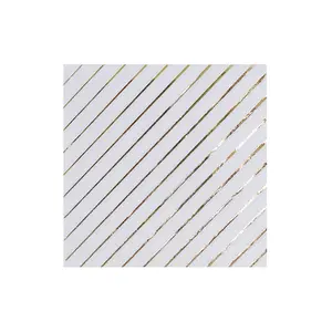 JOLLITY & CO White & Gold Striped Cocktail Napkins - Assorted Pre-pack