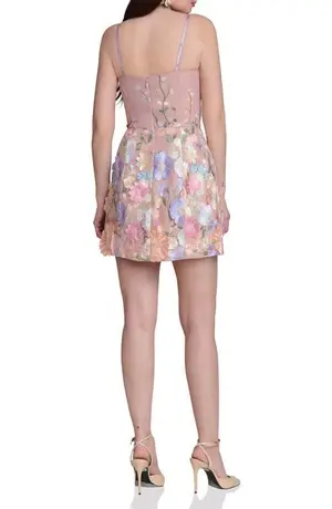 Avec Les Filles Floral Appliqué Minidress