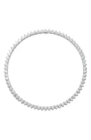 THE M JEWELERS Heart Tennis Necklace - Silver