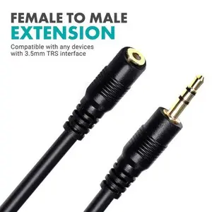 MOVO 3.5mm Trs Female To Male Microphone Extension Cable