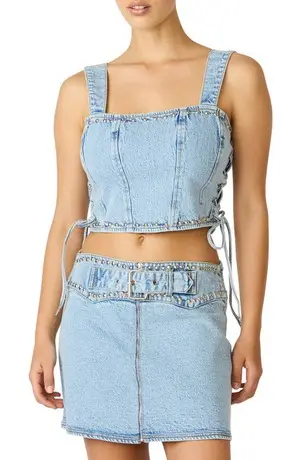 Steve Madden Babe Denim Corset Top