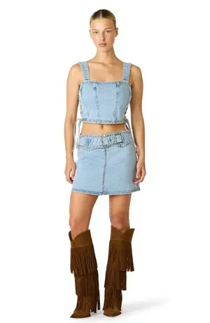 Steve Madden Babe Denim Corset Top