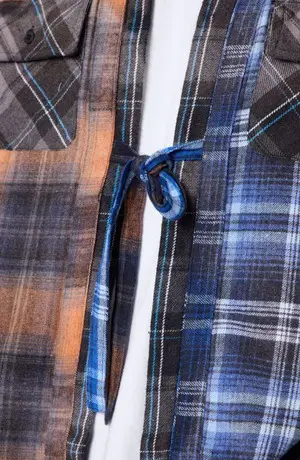 Mnml Knot The Mix Tie Front Flannel Shirt