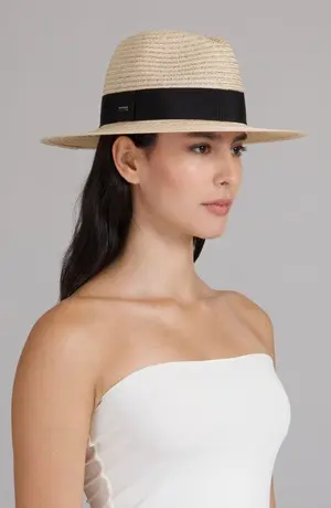 Eugenia Kim Courtney Packable Straw Fedora - Natural