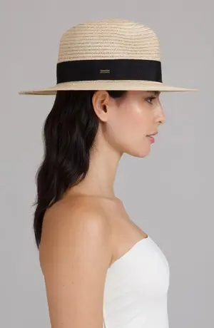 Eugenia Kim Courtney Packable Straw Fedora - Natural