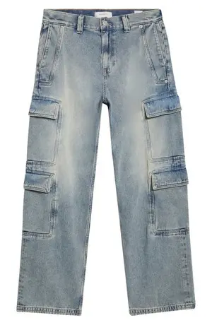 PACSUN Clark Baggy Cargo Jeans - Medium Indigo