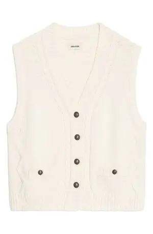 Zadig&Voltaire Cable Stitch Vest - Vanille