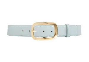 VAINCOURT PARIS Brass Buckle Leather Belt - Blue Sky