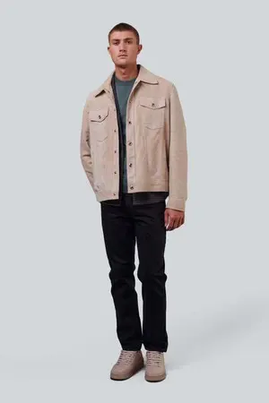 FURNIQ UK Enzo Suede Shirt Jacket - Beige