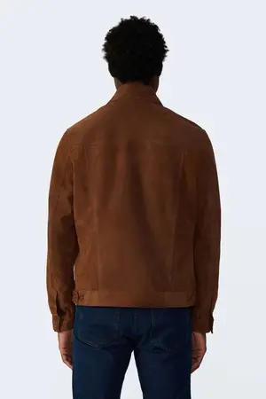 FURNIQ UK Enzo Suede Shirt Jacket - Chestnut