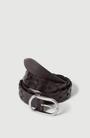 Brunello Cucinelli Braided Leather Belt - Rust Brown