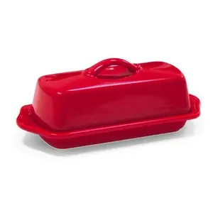 CHANTAL Full Size Ceramic Butter Dish True Red