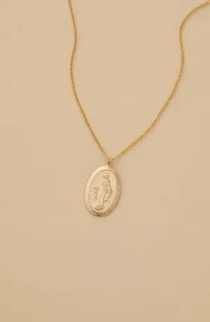 SET & STONES 14-karat -filled Virgin Mary Pendant Necklace