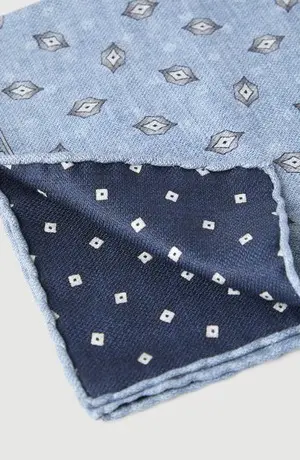 Brunello Cucinelli Pocket Square With Pattern - Blue