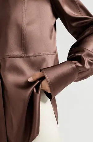 Brunello Cucinelli Satin Shirt - Cocoa