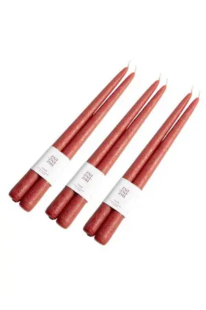 ZSA ZSA ZSU Deurne 6 Pcs Candlestick 12 In Red