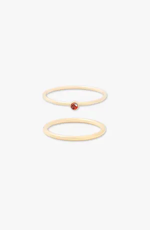CUFFED BY NANO January Birthstone Stacking Ring Set - Gold
