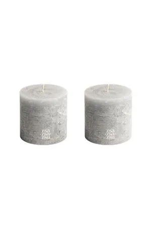 ZSA ZSA ZSU Deurne Pillar Candle 3.5 In Set Of 2 - Grey