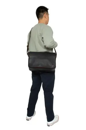 TOKEN Waxed Nylon Sheridan Messenger Bag - Black