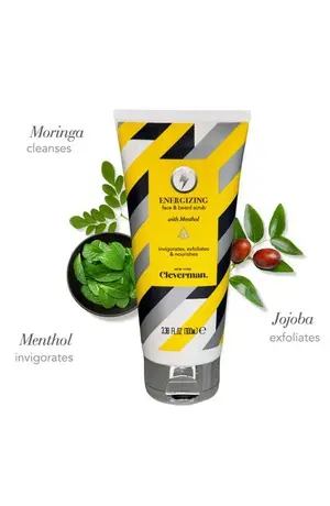 CLEVERMAN Energizing & Sensitive Face & Beard Scrub Set And Free Silicone Face Scrubber