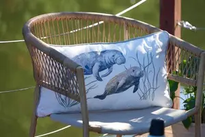 RIGHTSIDE DESIGNS Manatee Lumbar Pillow