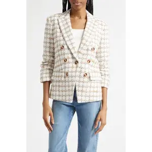 Veronica Beard Ryland Double-breasted Metallic Tweed Dickey Jacket - Ecru Multi