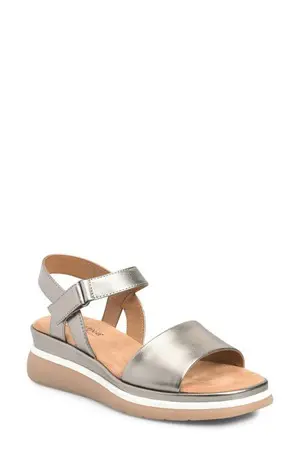 COMFORTIVA Ankle Strap Platform Wedge Sandal - Anthracite