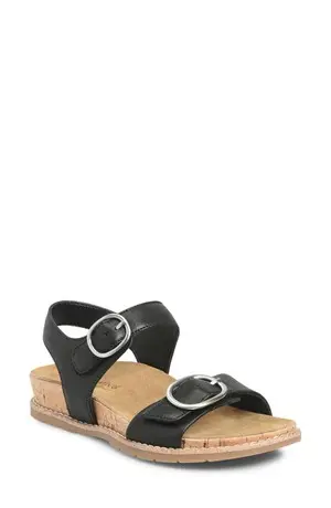 COMFORTIVA Slingback Platform Wedge Sandals - Black