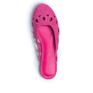 Bernardo Cappadocia Raffia Mule - Azalea