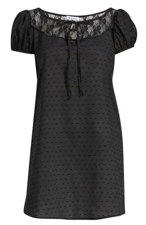 BELLA VENICE Margaret Lace Trim Minidress
