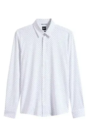 BOSS Roan Slim Fit Button-up Shirt Light Purple