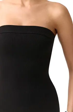 Naked Wardrobe Snatched Strapless Rib Jumpsuit