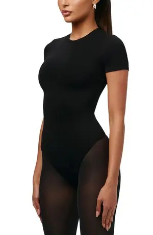 Naked Wardrobe Smooth Crewneck Bodysuit - Black