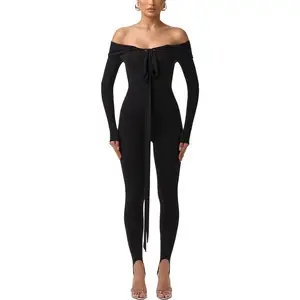 Naked Wardrobe Off-the-shoulder Jumpsuit - Black