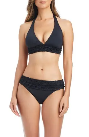 BLEU BY ROD BEATTIE Ruffle Halter Bikini Top