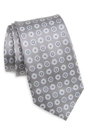 Nordstrom Medallion Jacquard Neck Tie - Silver