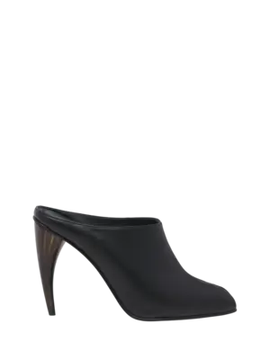 Alexander McQueen Horn Heel Mule - Black