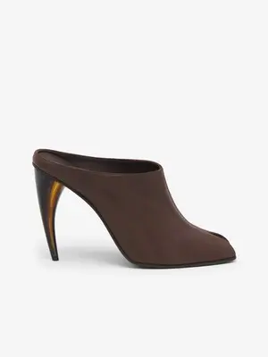 Alexander McQueen Horn Heel Mule - Brown